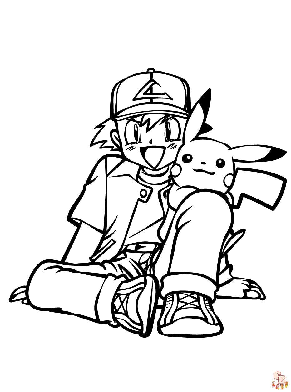 Ash And Pikachu Coloring Pages