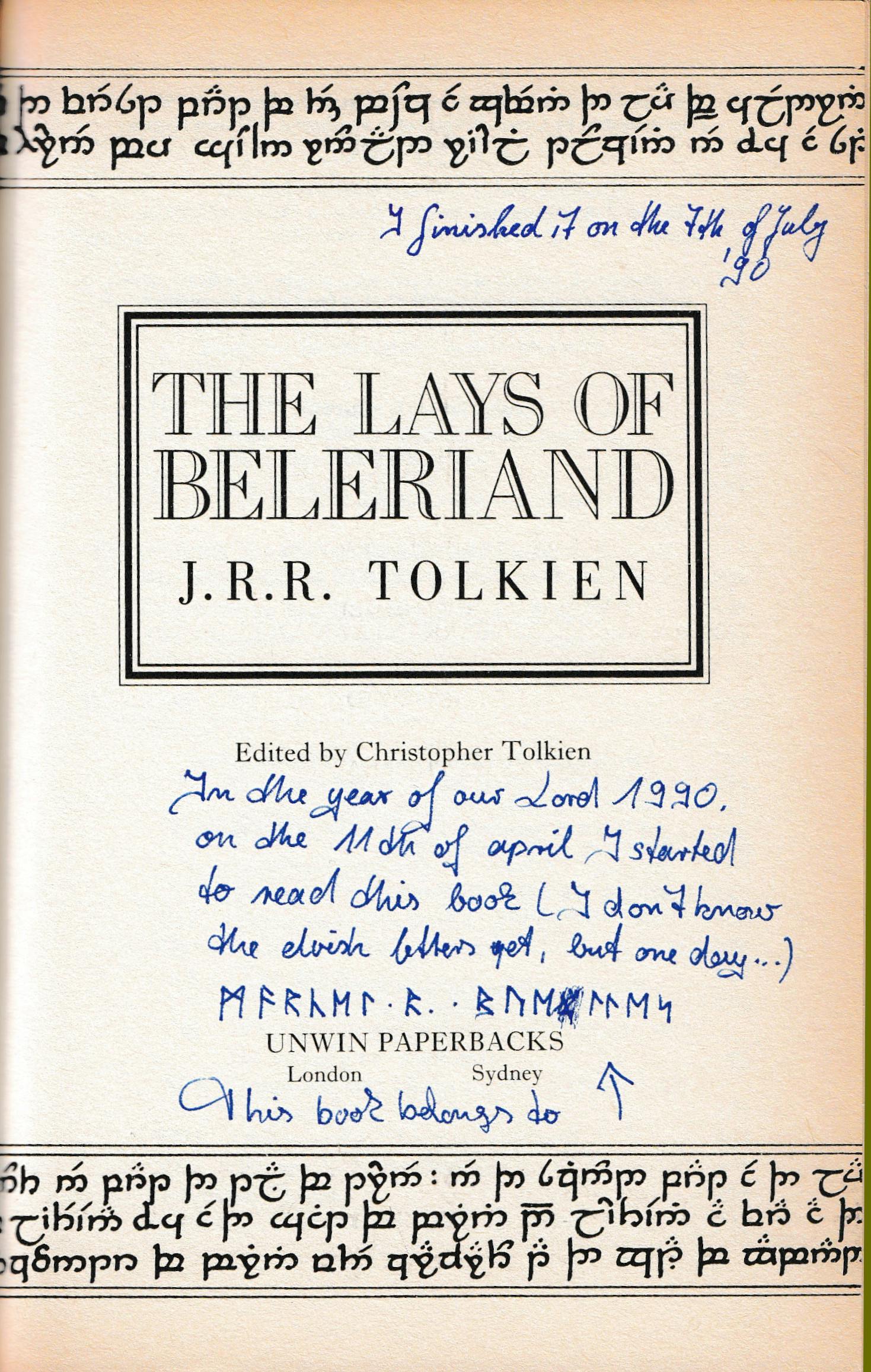 I remember Sairinlaith - The Tolkienist's Roving Ranger and more