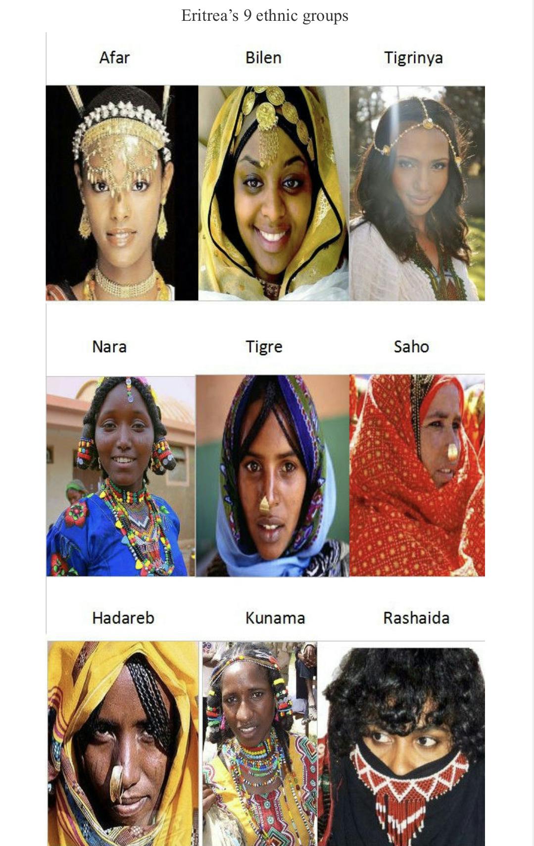 Eritrea 9 Ethnic Groups